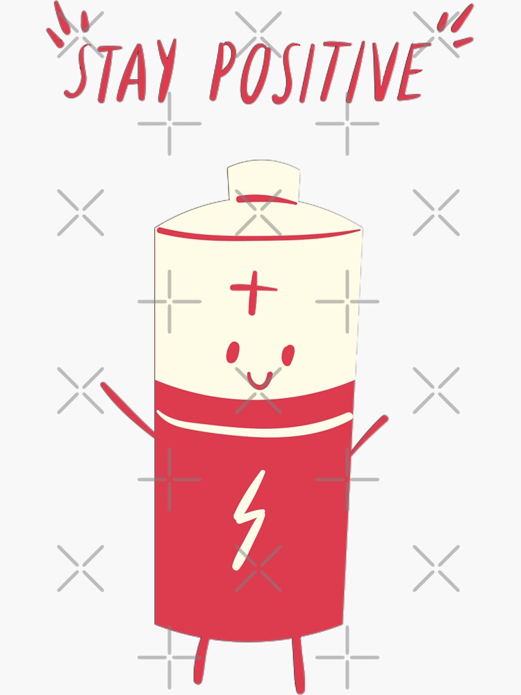 "Cute Stay Positive Battery" Sticker by wbfm | Redbubble