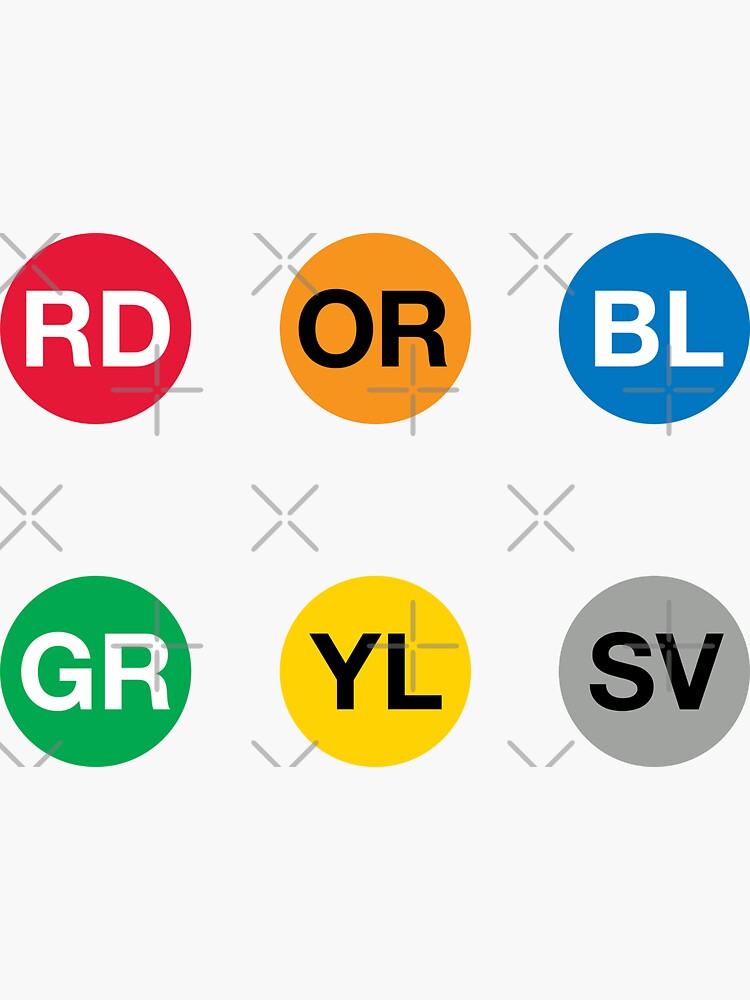 "Washington D.C. Metro Line Symbols" Sticker for Sale by in-transit ...