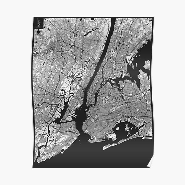 "New York Map transparent background" Poster by saburokiyoshi | Redbubble