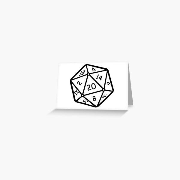 "20 sided dice - line art 2" Greeting Card for Sale by helengarvey ...