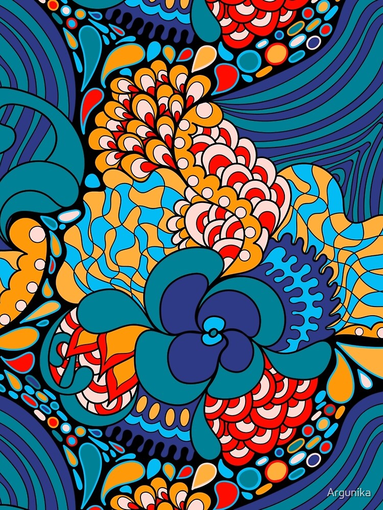 60s Hippie Psychedelic Pattern A Line Dress For Sale By Argunika