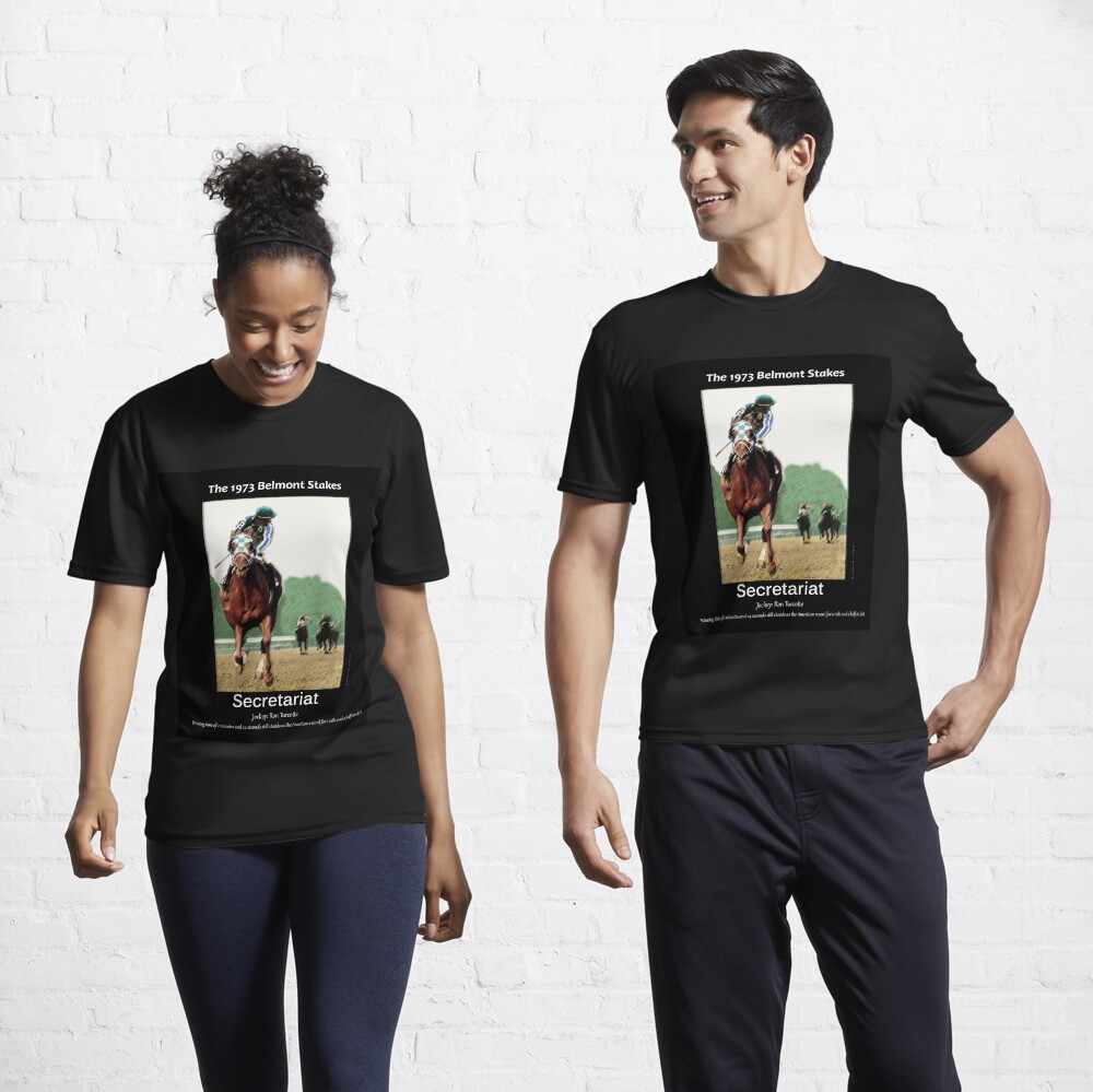"Secretariat Winning the 1973 Belmont Stakes" Active T-Shirt for Sale ...