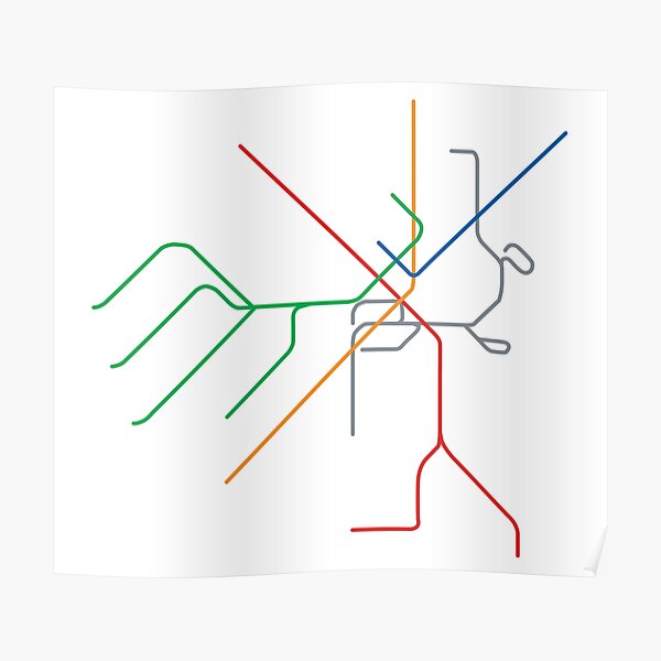 "Boston T Train Map" Poster for Sale by ModernMap | Redbubble