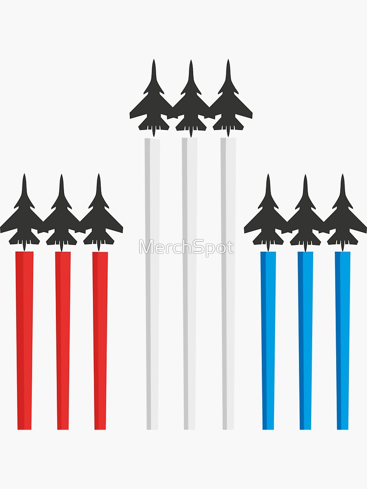 "Airplanes Flypast Red White Blue Celebration" Sticker for Sale by ...