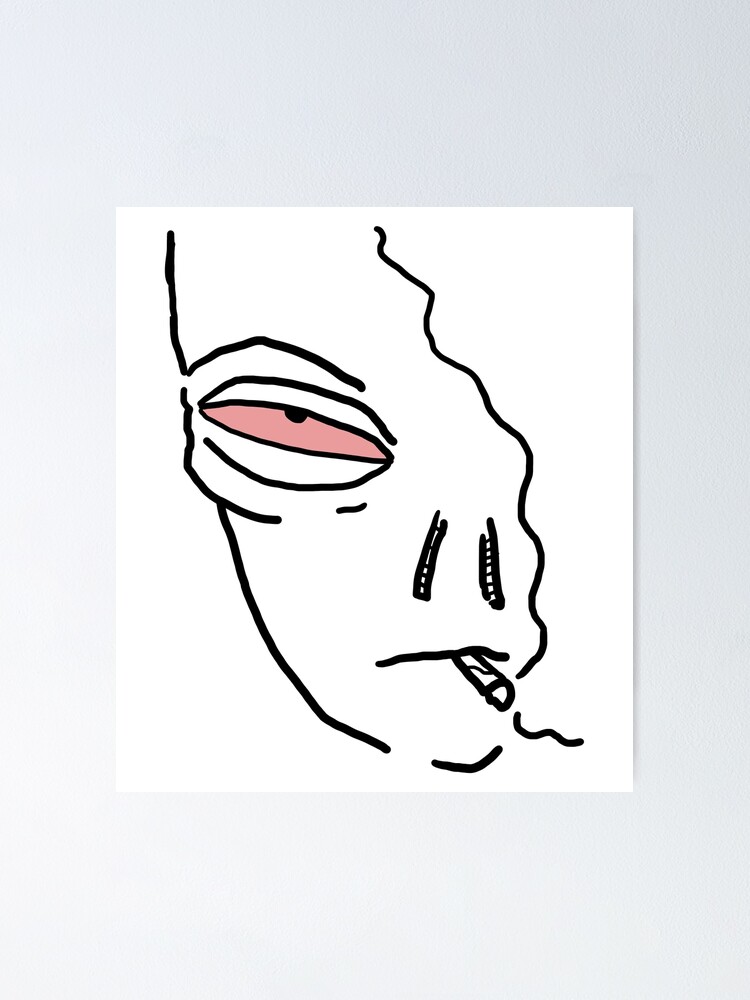 "Stoned alien smoking blunt" Poster for Sale by Alien-thang | Redbubble