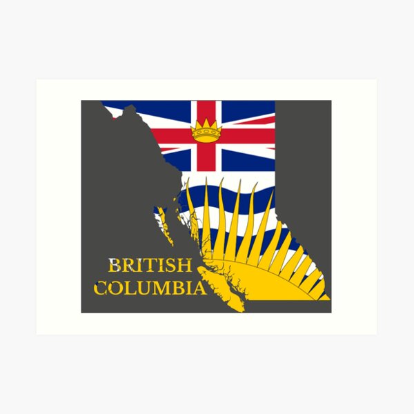 "British Columbia Flag Map, BC, Canada" Art Print for Sale by ...