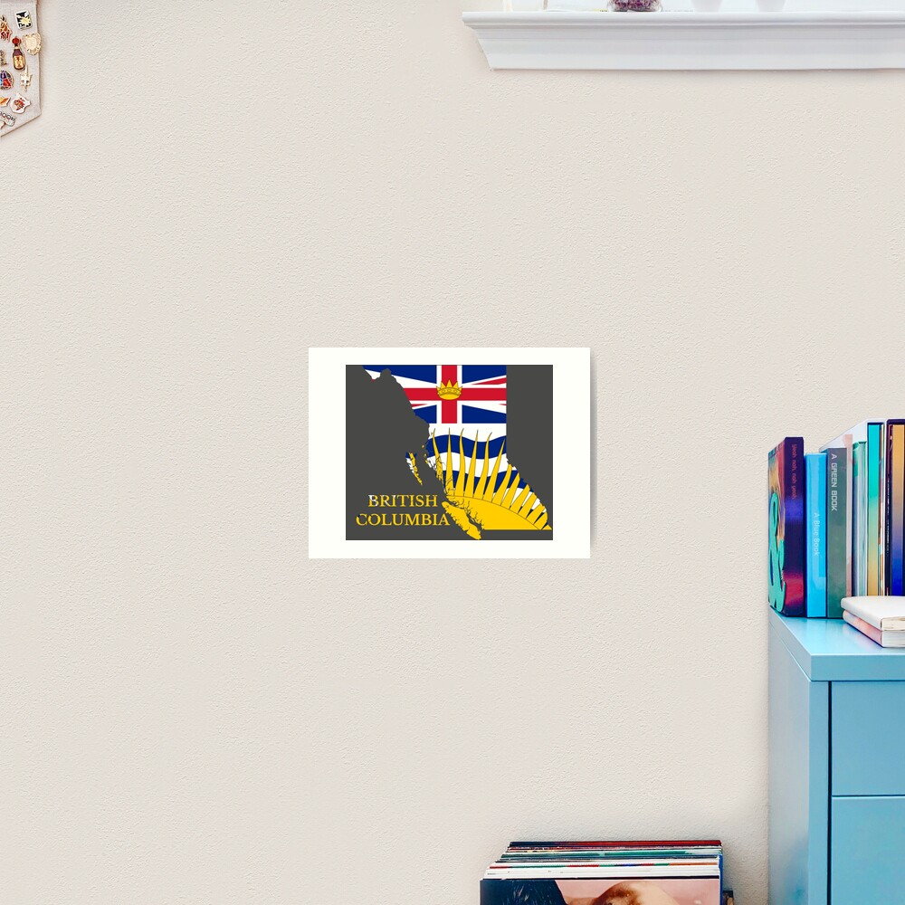 "British Columbia Flag Map, BC, Canada" Art Print for Sale by ...