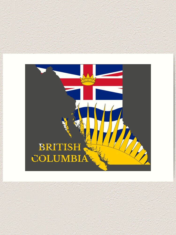 "British Columbia Flag Map, BC, Canada" Art Print for Sale by ...