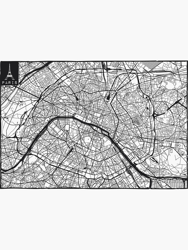 "Paris Map transparent background" Sticker by saburokiyoshi | Redbubble