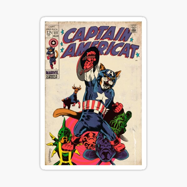 "Captain Americat 111" Sticker for Sale by 13thFloorDesign | Redbubble