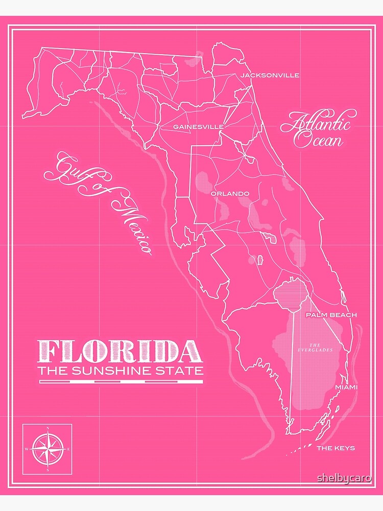"Sunshine State Map" Poster for Sale by shelbycaro | Redbubble