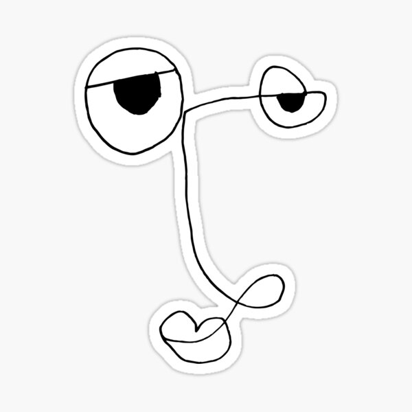 "Modern Abstract Face Line Drawing" Sticker by kristenlucero | Redbubble