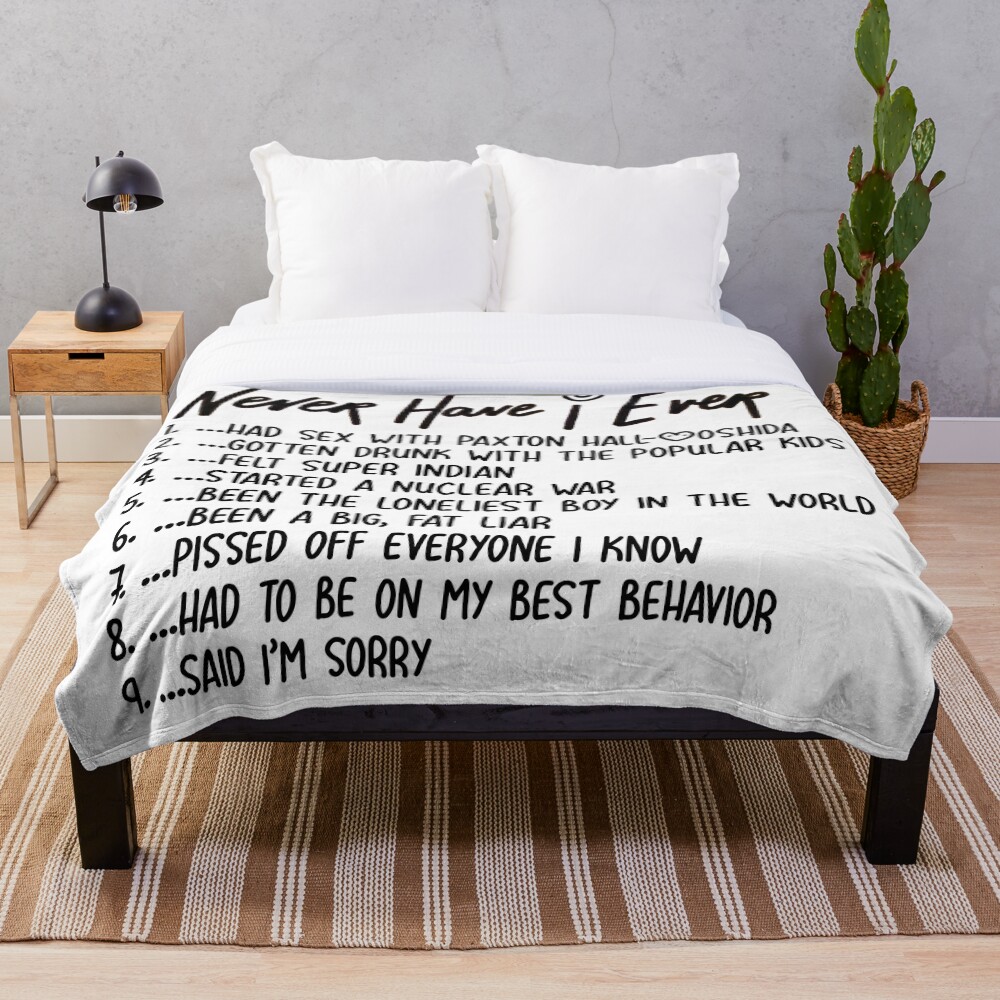 "Never Have I Ever Episode List" Throw Blanket for Sale by ...