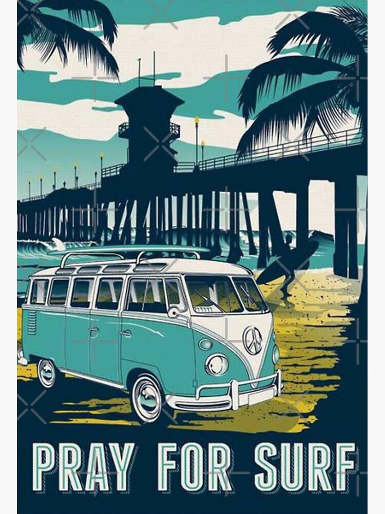 "Pray for surf" Sticker for Sale by noupui | Redbubble