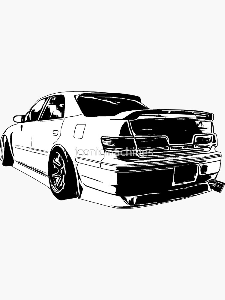 "JDM chaser Mark2 JZX100 drift car" Sticker by iconicmachines | Redbubble