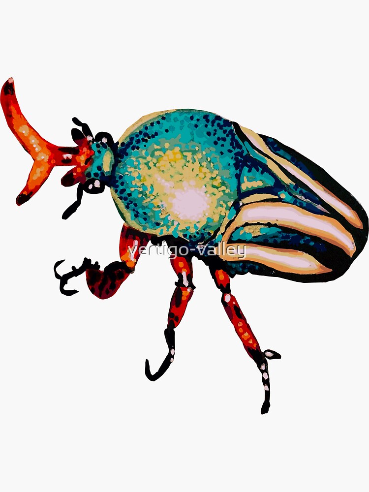 "Rainbow shiny beetle sticker - art" Sticker by vertigo-valley | Redbubble