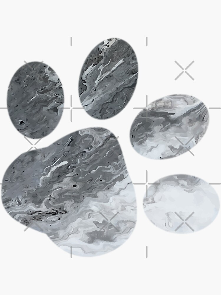 "Gray Marble Animal Paw" Sticker for Sale by kleynard | Redbubble
