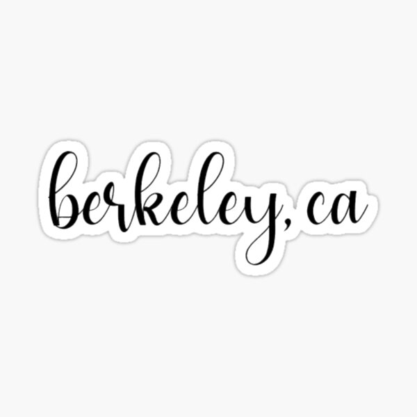 ""berkeley, ca" Cursive Calligraphy Sticker " Sticker for Sale by ...