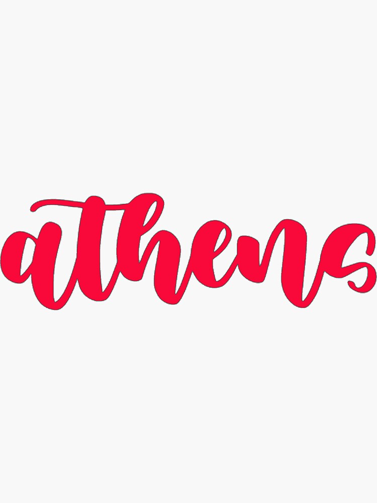 "Athens Red Calligraphy Sticker, UGA" Sticker for Sale by ingridgrace ...