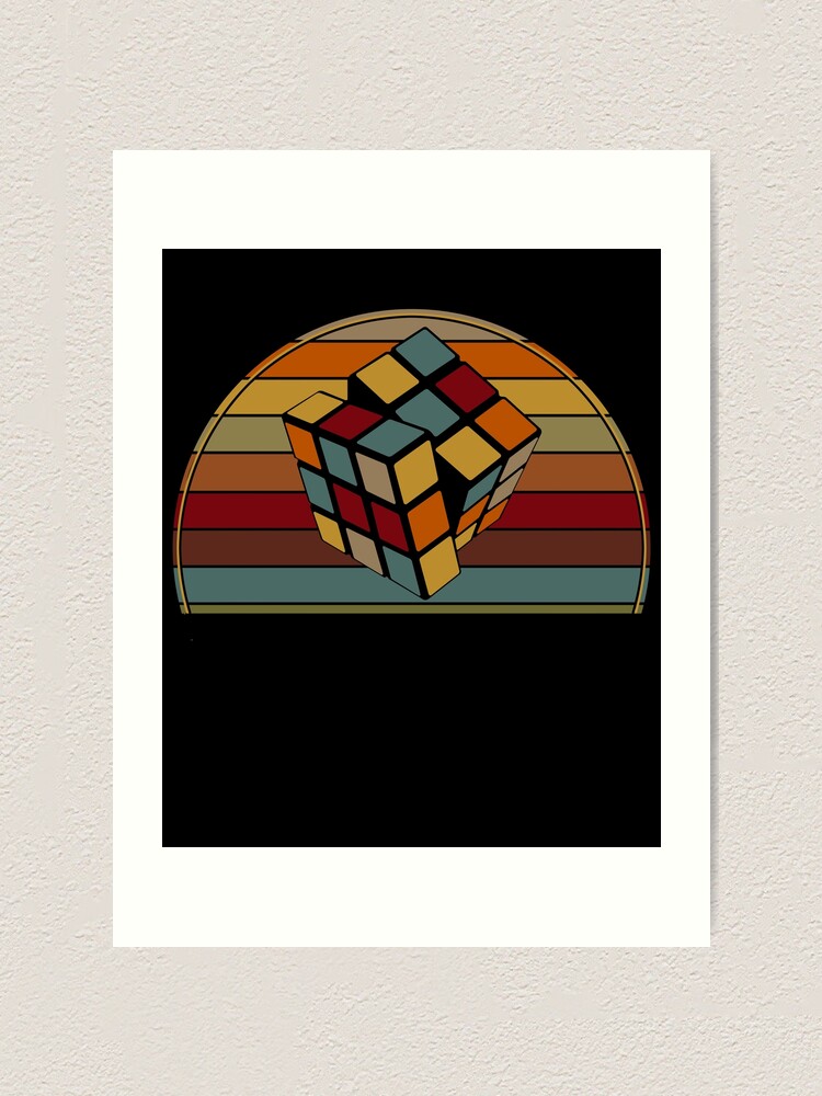 "Retro Rubiks Cube Speed Solving Vintage Rubix Game" Art Print for Sale ...