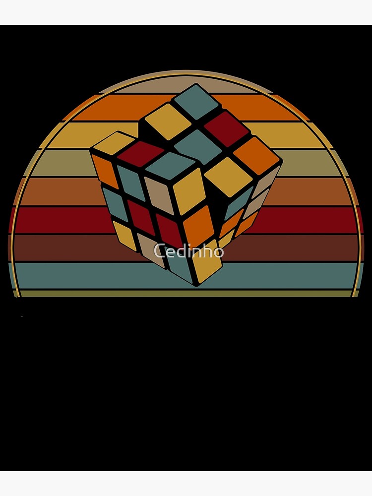 "Retro Rubiks Cube Speed Solving Vintage Rubix Game" Art Print for Sale ...