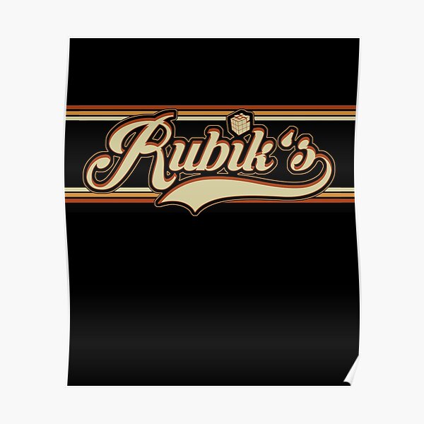"Retro Rubiks Cube Speed Solving Vintage Rubix Game" Poster for Sale by ...