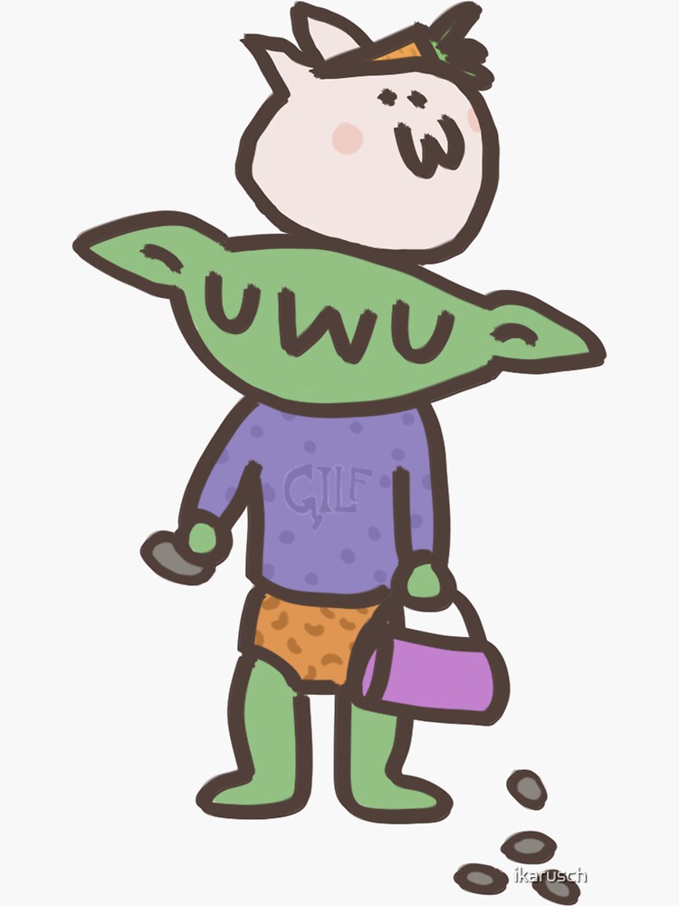 "goblin and bunny" Sticker by ikarusch | Redbubble