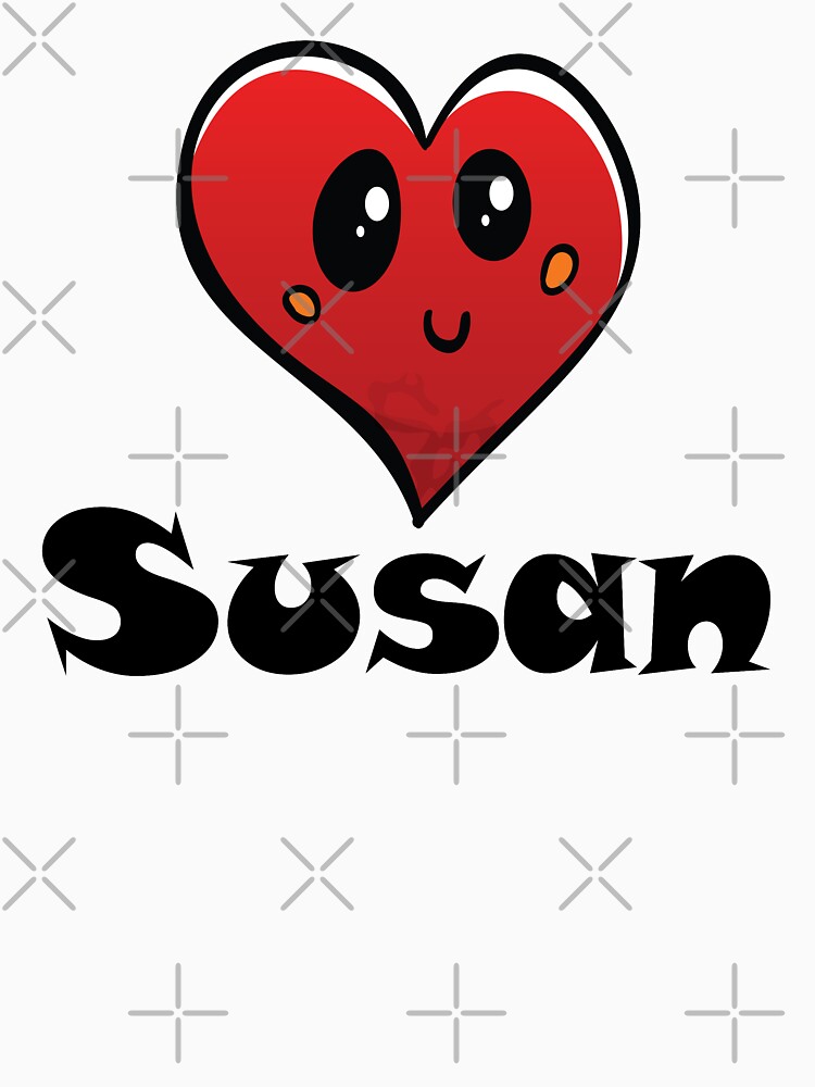 "Susan Cute Heart Name " T-shirt for Sale by ProjectX23 | Redbubble ...