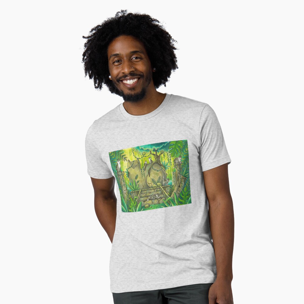 "Jungle Cat Ruins" Sticker for Sale by kattvalk | Redbubble