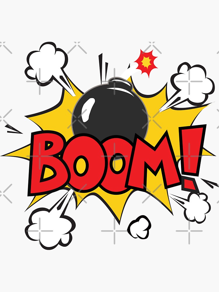 "COMIC BOOK: BOOM BOMB!" Sticker for Sale by MDRMDRMDR | Redbubble