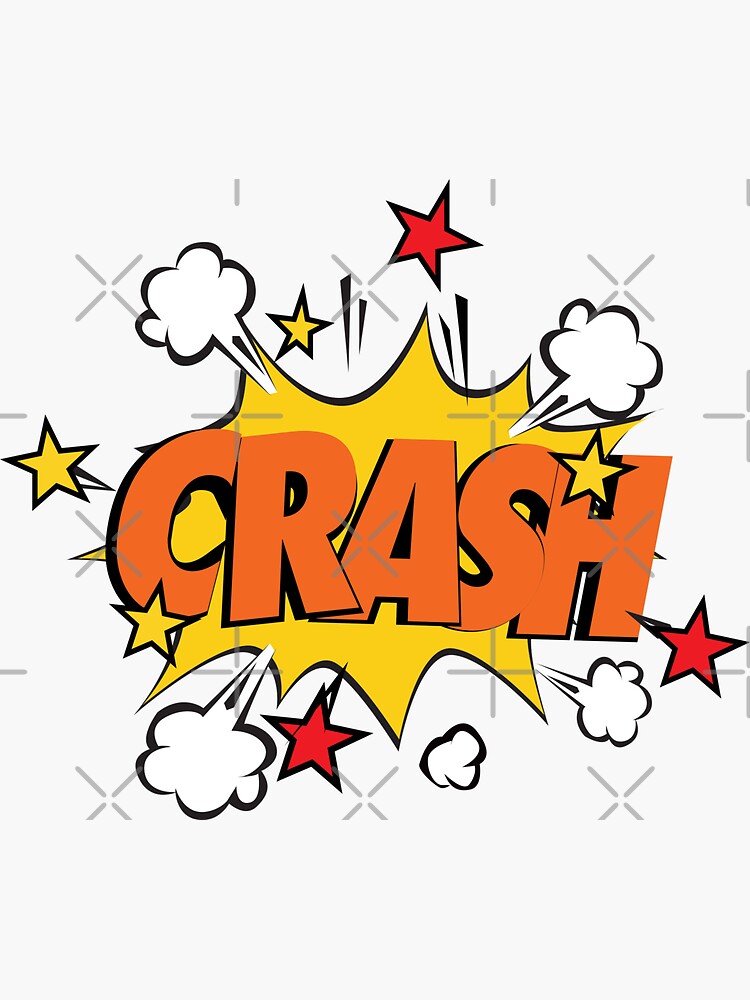 "COMIC BOOK: CRASH!" Sticker by MDRMDRMDR | Redbubble