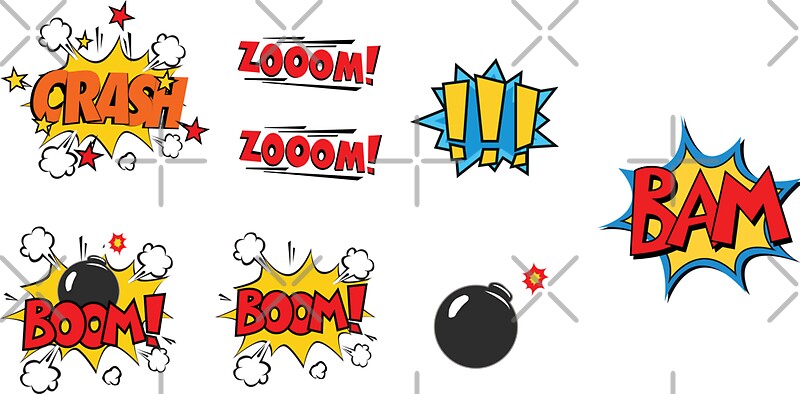 "COMIC BOOK STICKERS" Stickers by MDRMDRMDR | Redbubble