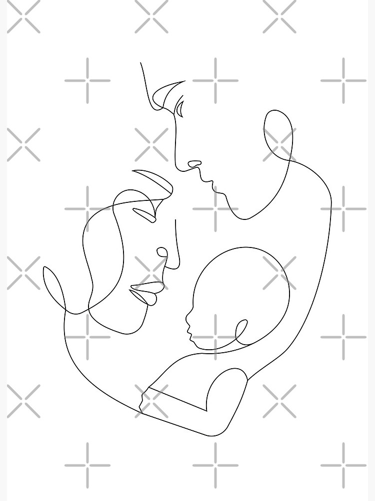 "Family one line " Art Board Print for Sale by GemsLineArt | Redbubble