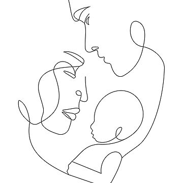 "Family one line " Art Print for Sale by GemsLineArt | Redbubble