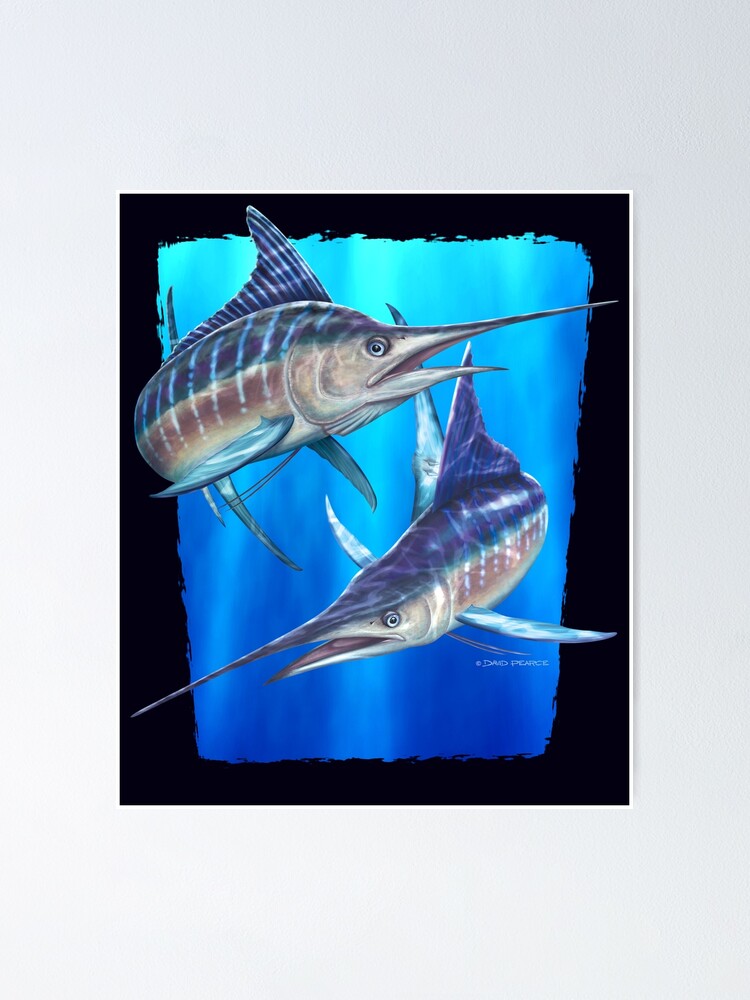 "Striped Marlin" Poster for Sale by barradingo | Redbubble