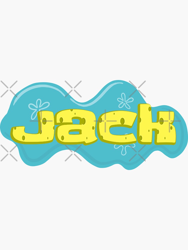 "Boy Name Jack in SpongeBob Cartoon Style" Sticker for Sale by Space ...