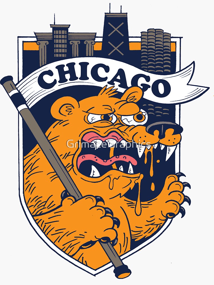 "Chicago Football" Sticker by GrimaceGraphics | Redbubble