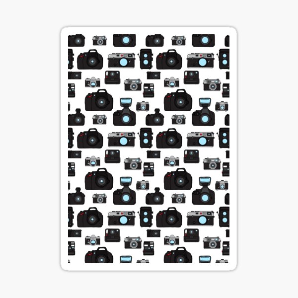 "Retro and Modern Cameras Pattern" Sticker by HotHibiscus | Redbubble