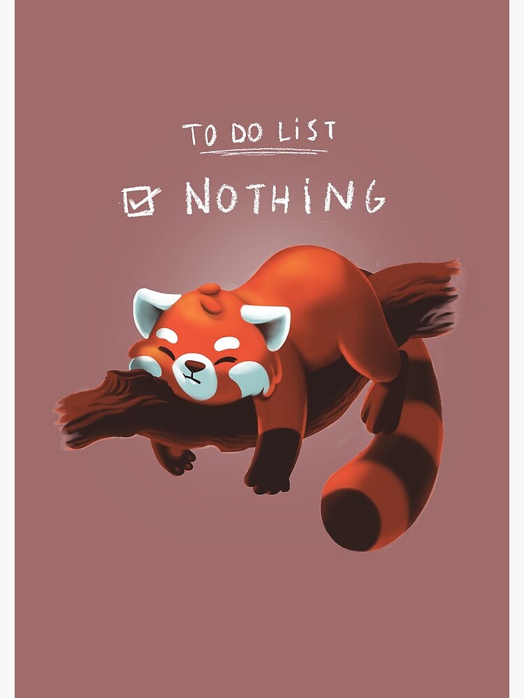 "Red Panda Day - to Do List Nothing - Cute Fluffy Animal ...