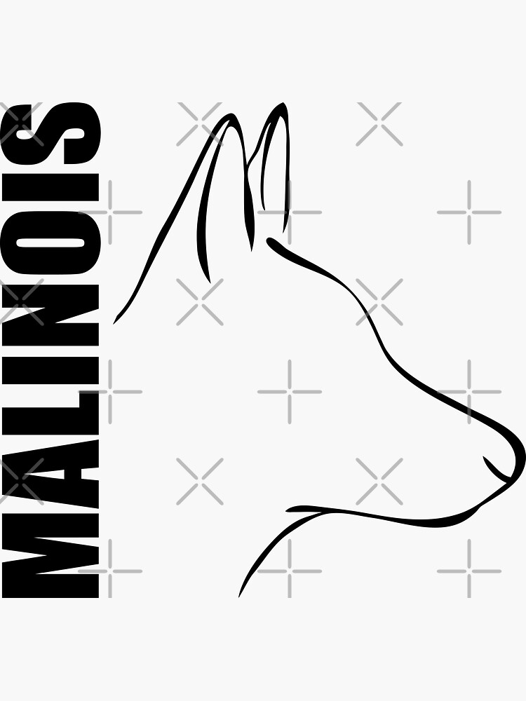 "Belgian MALINOIS - outline profile" Sticker for Sale by dogarts ...