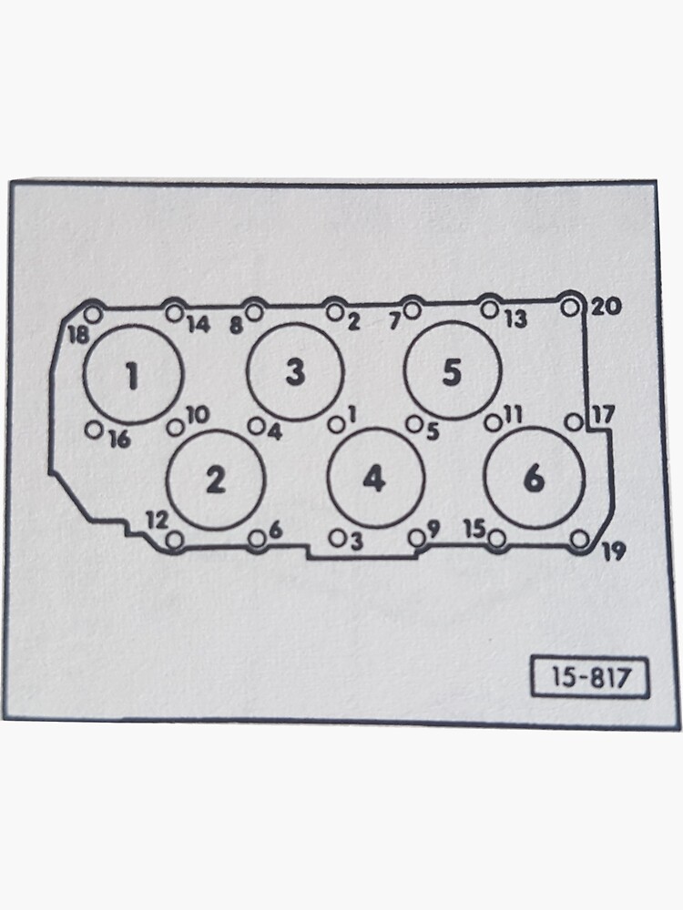 "VR6 Cylinder head diagram" Sticker for Sale by Erallus | Redbubble