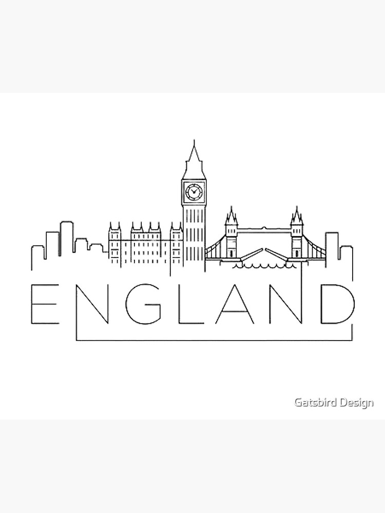 "Drawing England - Digital drawing - B&W" Photographic Print for Sale ...