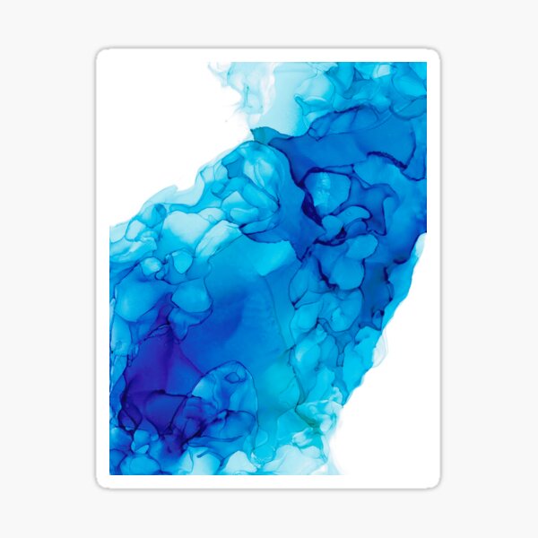 "Ocean Blue Waters: Alcohol Ink Abstract Painting" Sticker for Sale by ...