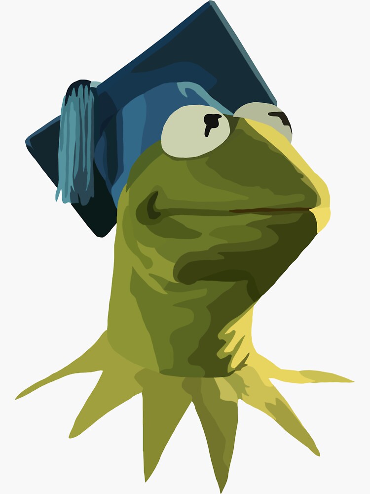 "Graduation Kermit" Sticker for Sale by sciintillaa | Redbubble