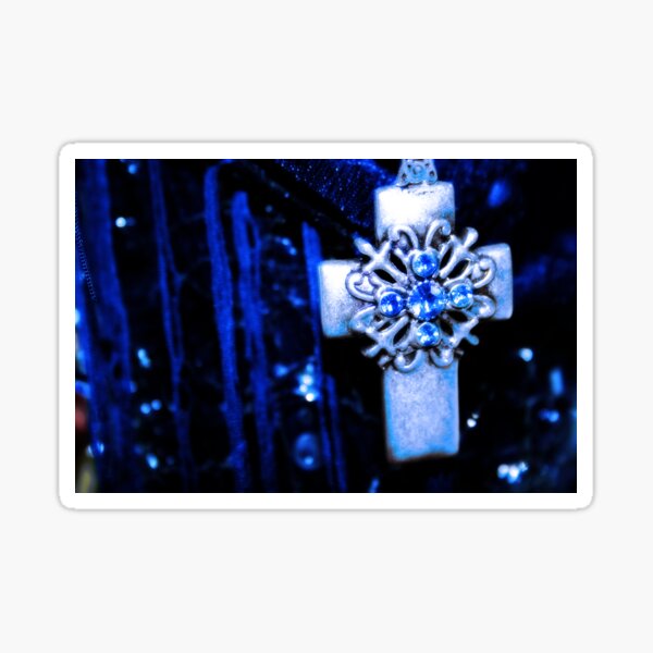 "Blue Gothic Cross" Sticker for Sale by PetruLee | Redbubble