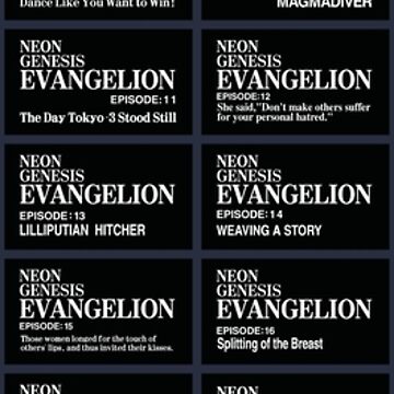 "Neon Genesis Evangelion - episode title screens" Sticker for Sale by ...