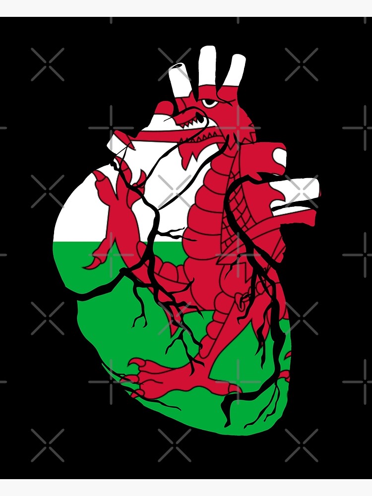 "Anatomical heart design, Welsh flag" Canvas Print for Sale by ...