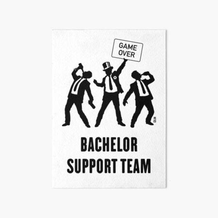 "Game Over – Bachelor Support Team (Stag Party / Black)" Art Board ...
