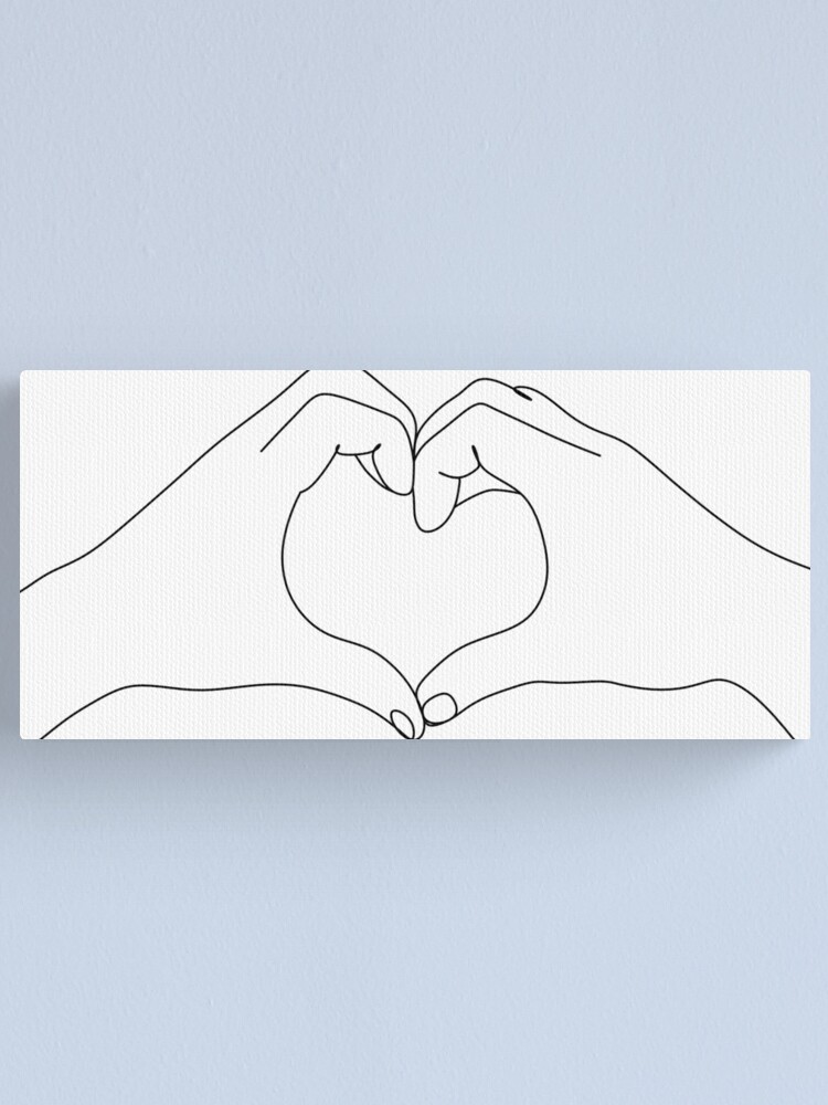 "Hand Heart Printable, One Line Drawing Print, Love Hands Gesture ...