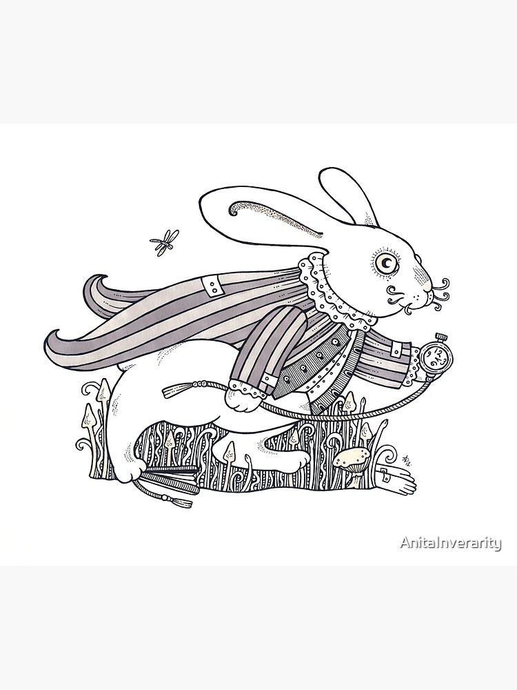 "The White Rabbit Rush " Art Print by AnitaInverarity | Redbubble